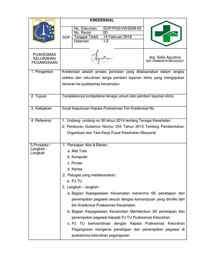 Sop Kredensial | PDF