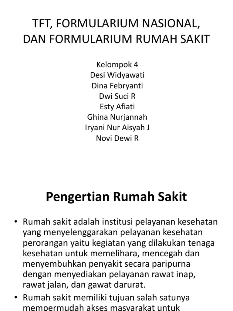 Perbedaan Formularium Nasional dan Rumah Sakit | PDF