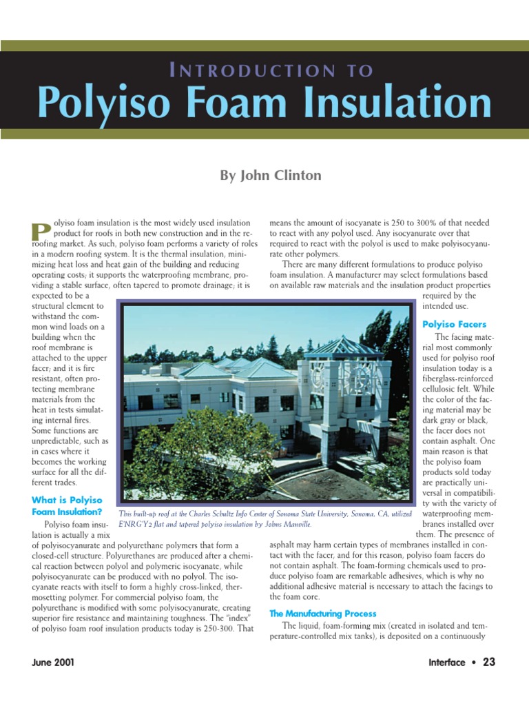 Polyiso Foam Insulation: Ntroduction To | PDF | Polyurethane | Thermal ...