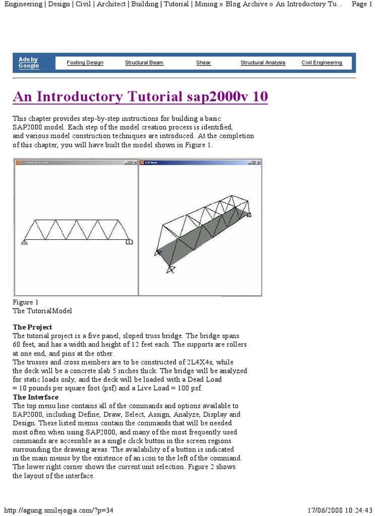 SAP2000 Tutorial: Truss Bridge Model | PDF | Truss | 3 D Computer Graphics