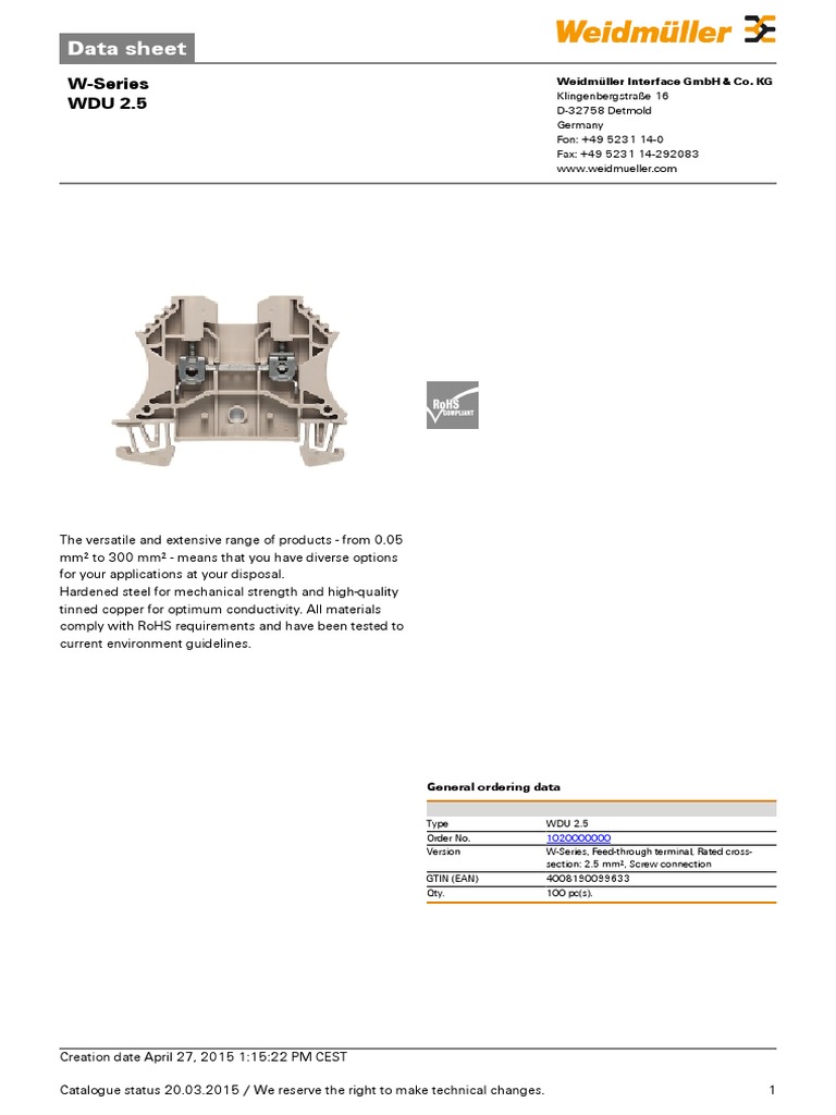 WDU 2.5 en | PDF | Manufactured Goods | Electricity