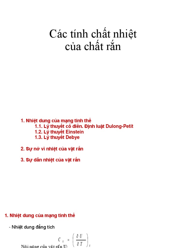 Chapter 4 Tinh Chat Nhiet Tinh The | PDF