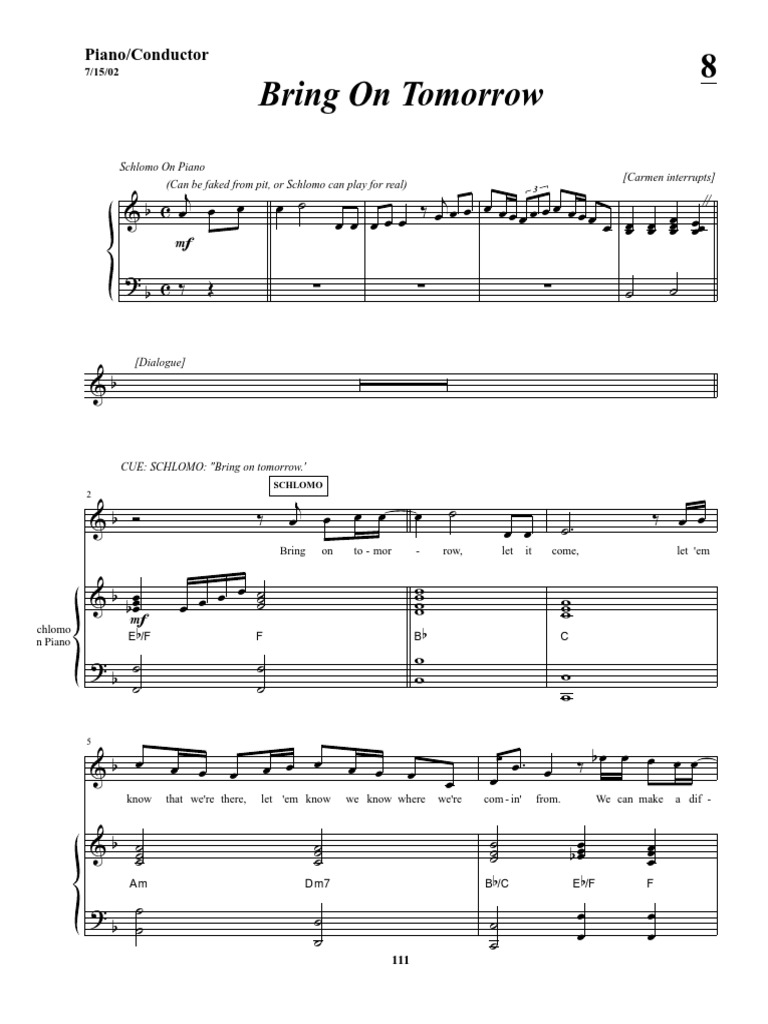 Bring On Tomorrow.pdf | Music Theory | Classical Music