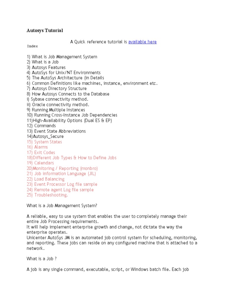 Autosys Tutorial Pdf Superuser Command Line Interface 