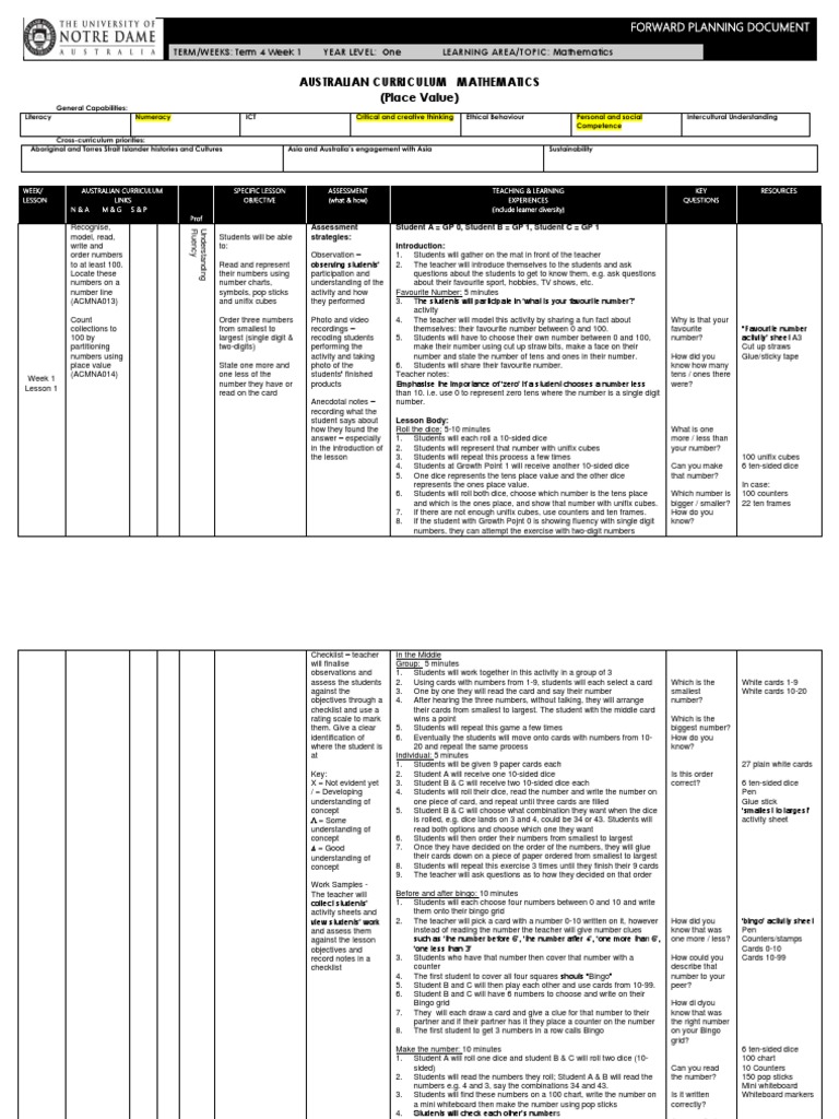 Maths Lesson 1 | PDF | Curriculum | Dice