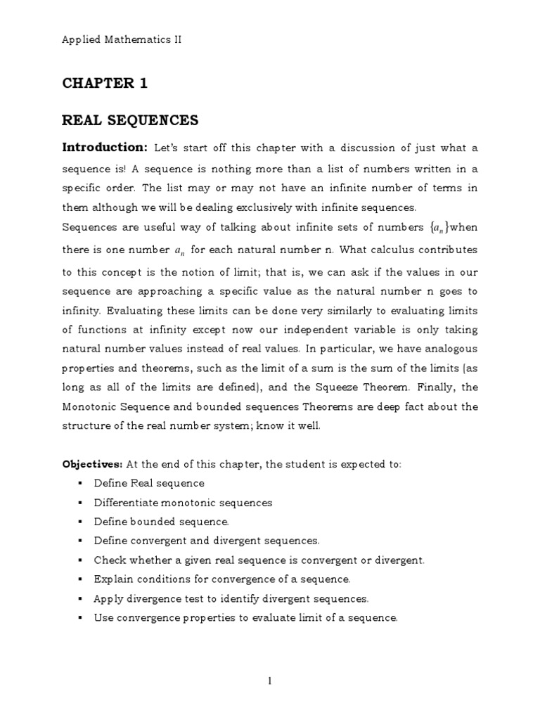 Applied Mathematics II | PDF | Sequence | Limit (Mathematics)