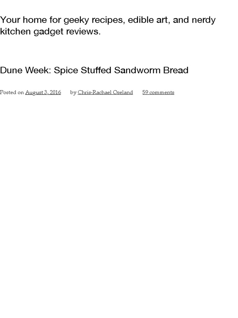 Spice Stuffed Sandworm Bread PDF | PDF | Foods | Nature