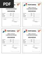 Template Struk SPBU Pertamina 2024 | PDF