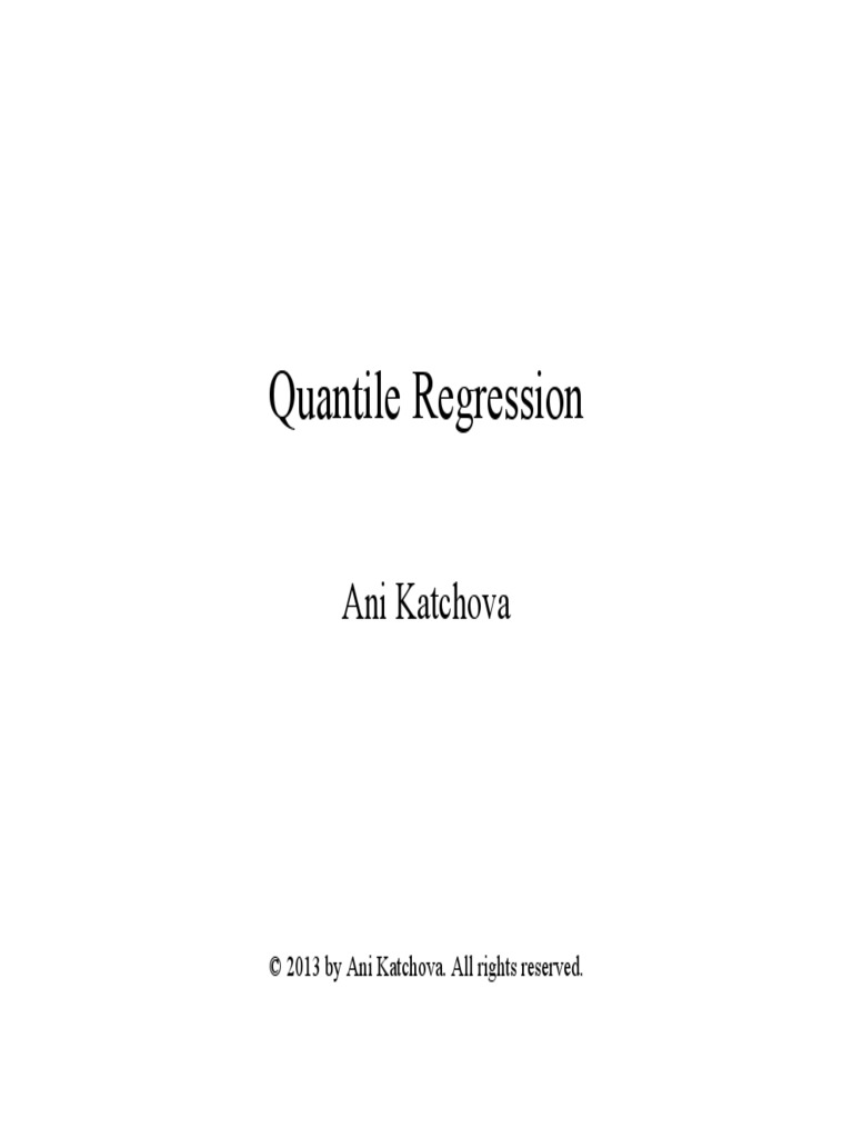 Quantile Regression | PDF | Quantile | Regression Analysis