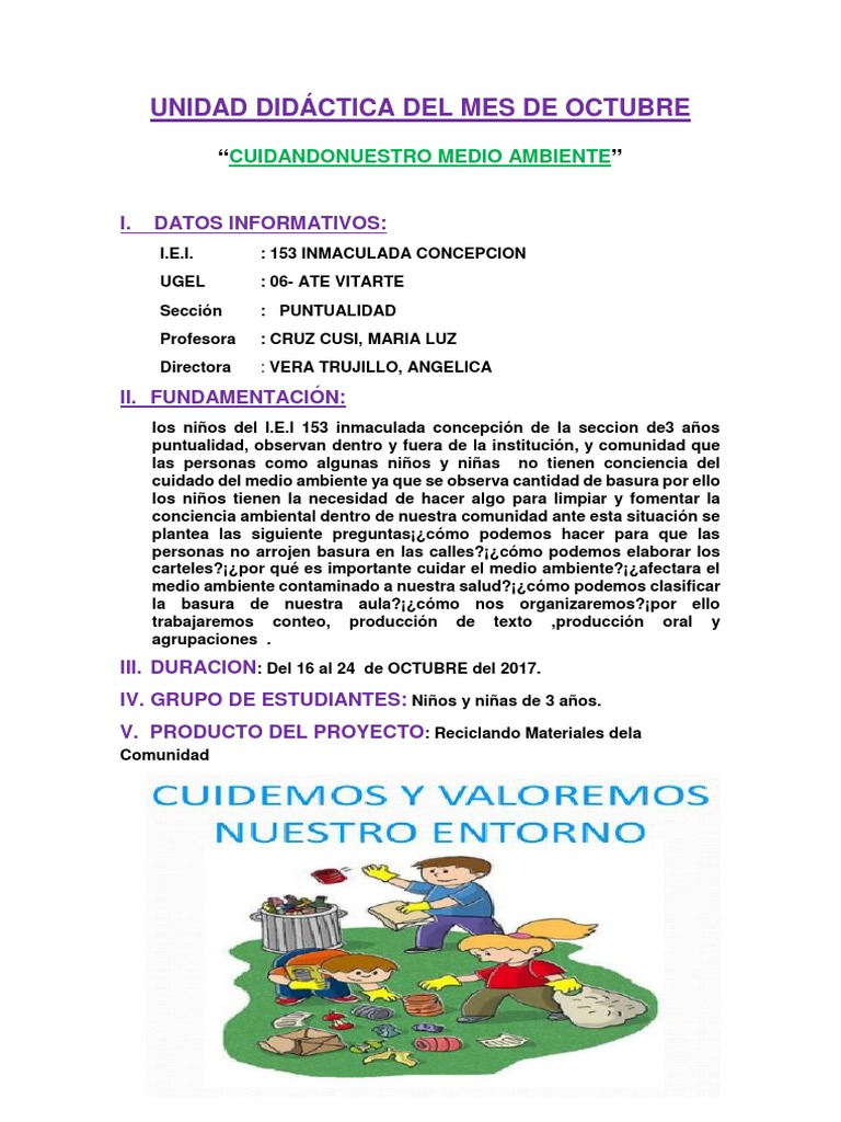 Unidad Didáctica Del Mes de Octubre | PDF | Lectura (proceso) | Aprendizaje