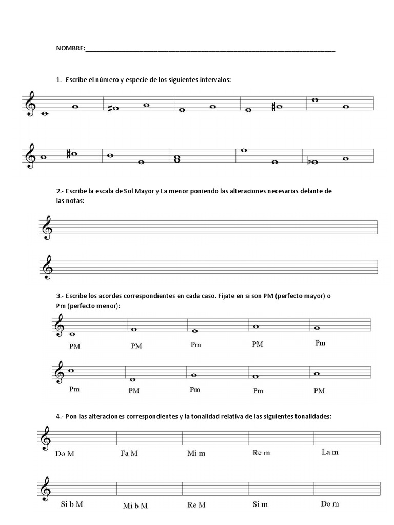 Examen Inicial Musica | PDF | Métodos y materiales de enseñanza