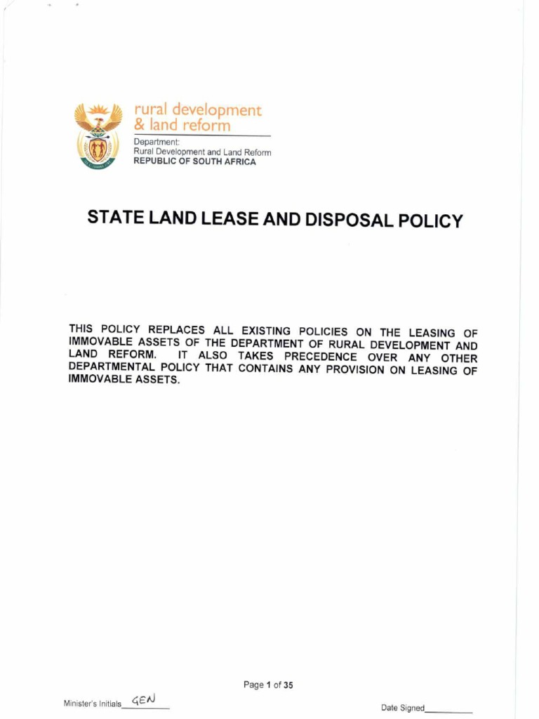State Land Lease and Disposal Policy 25july2013 | PDF