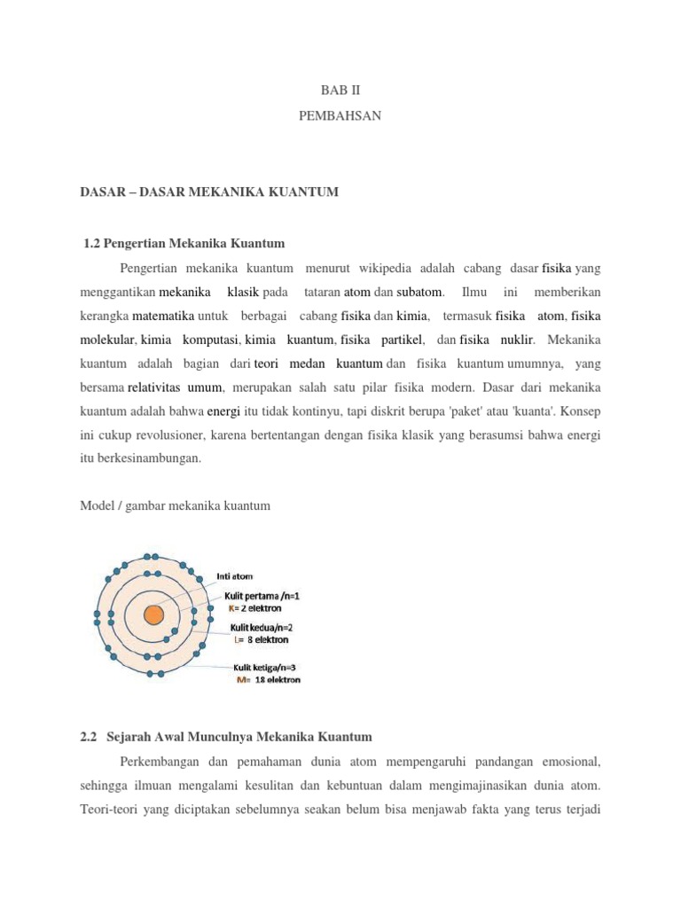 Makalah Ikatan Kimia Dasar' Mekanika Kuantum | PDF