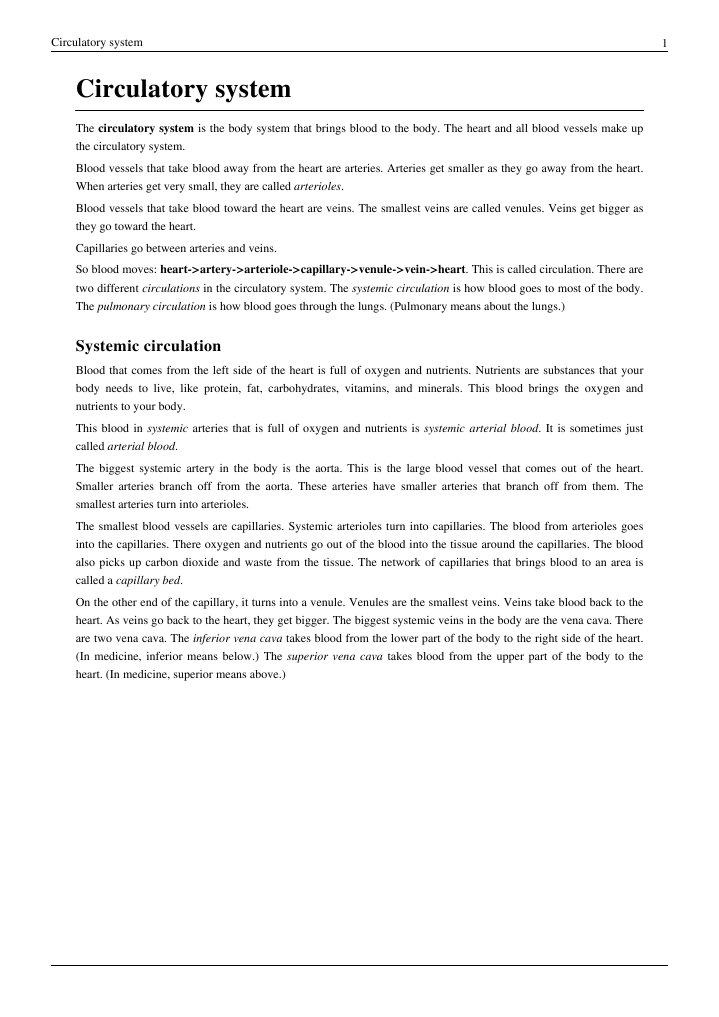 Circulatory System: Systemic Circulation | PDF | Circulatory System | Artery