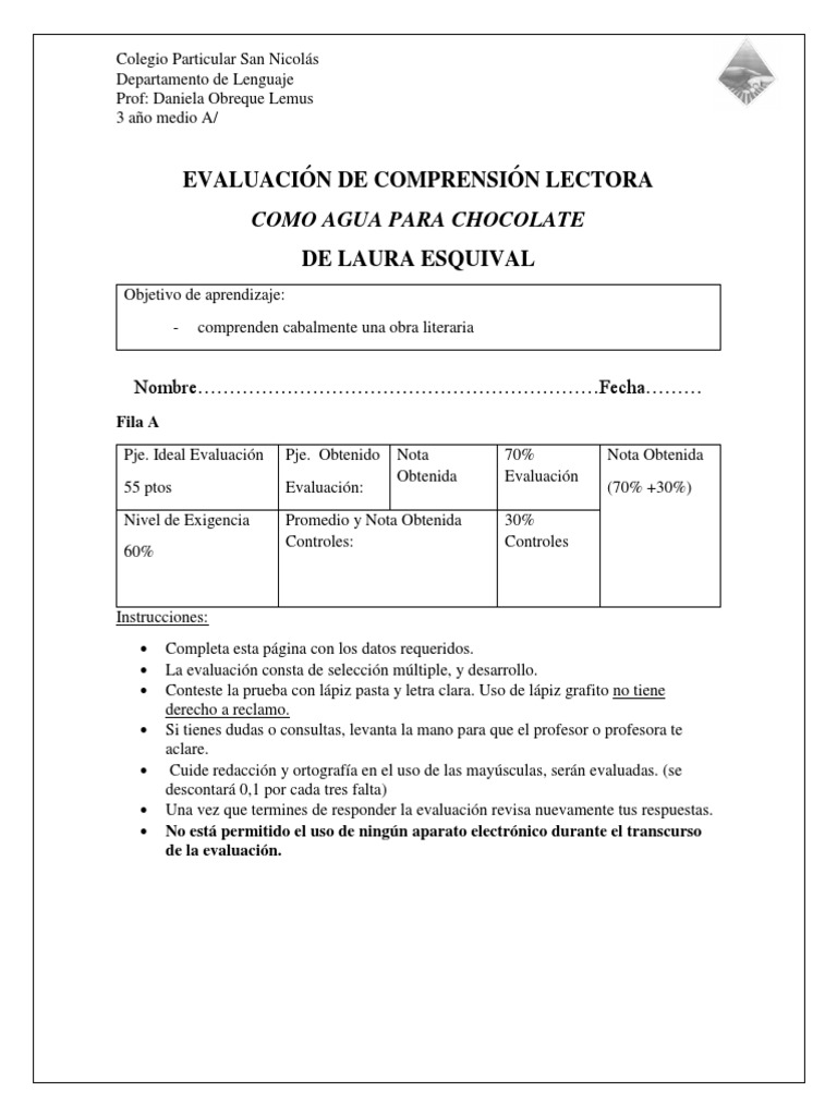 Como Agua para Chocolate | PDF | Narración