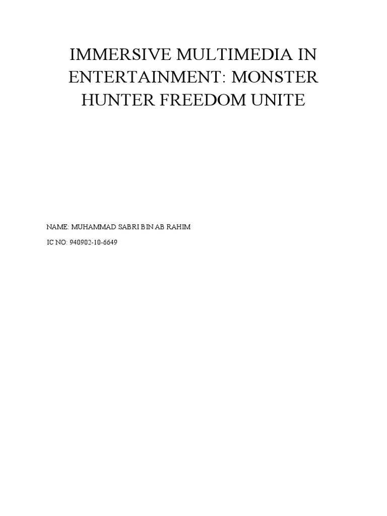 Immersive Multimedia in Entertainment | PDF | Video Games | Video Game ...