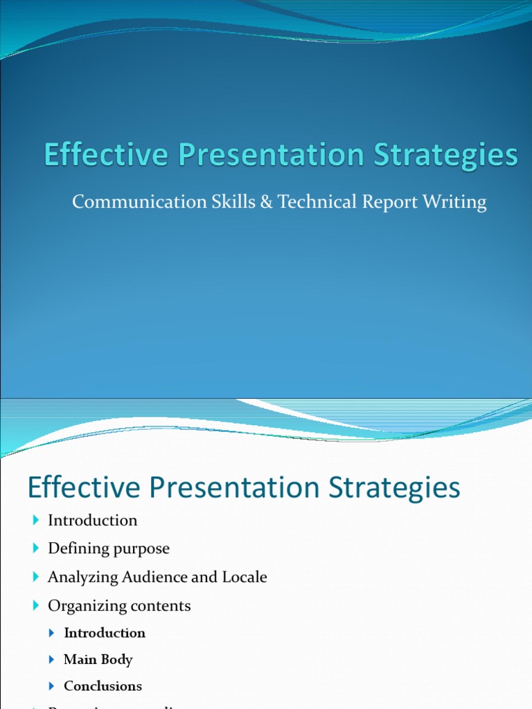 Effective Presentation Strategies | PDF | Nonverbal Communication ...