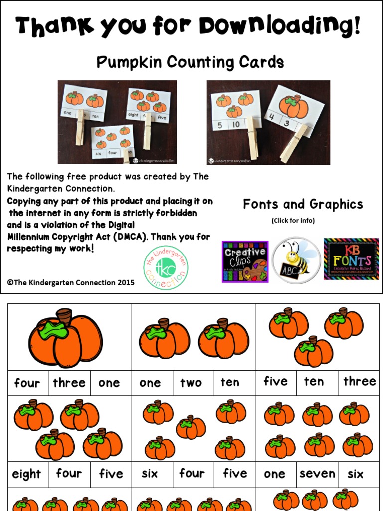 Pumpkin Counting Cards | Download Free PDF | Social Information ...
