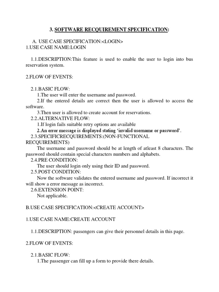 Bus Srs | PDF | User (Computing) | Use Case