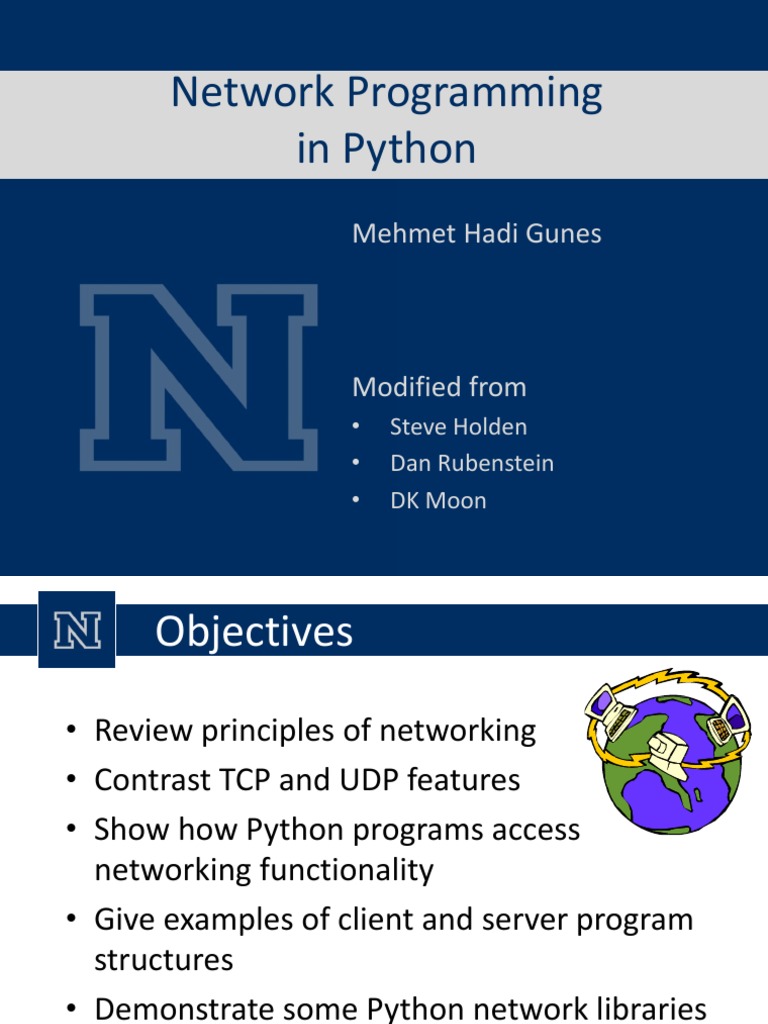 Network Programming in Python: Mehmet Hadi Gunes | PDF | Network Socket | Port (Computer Networking)