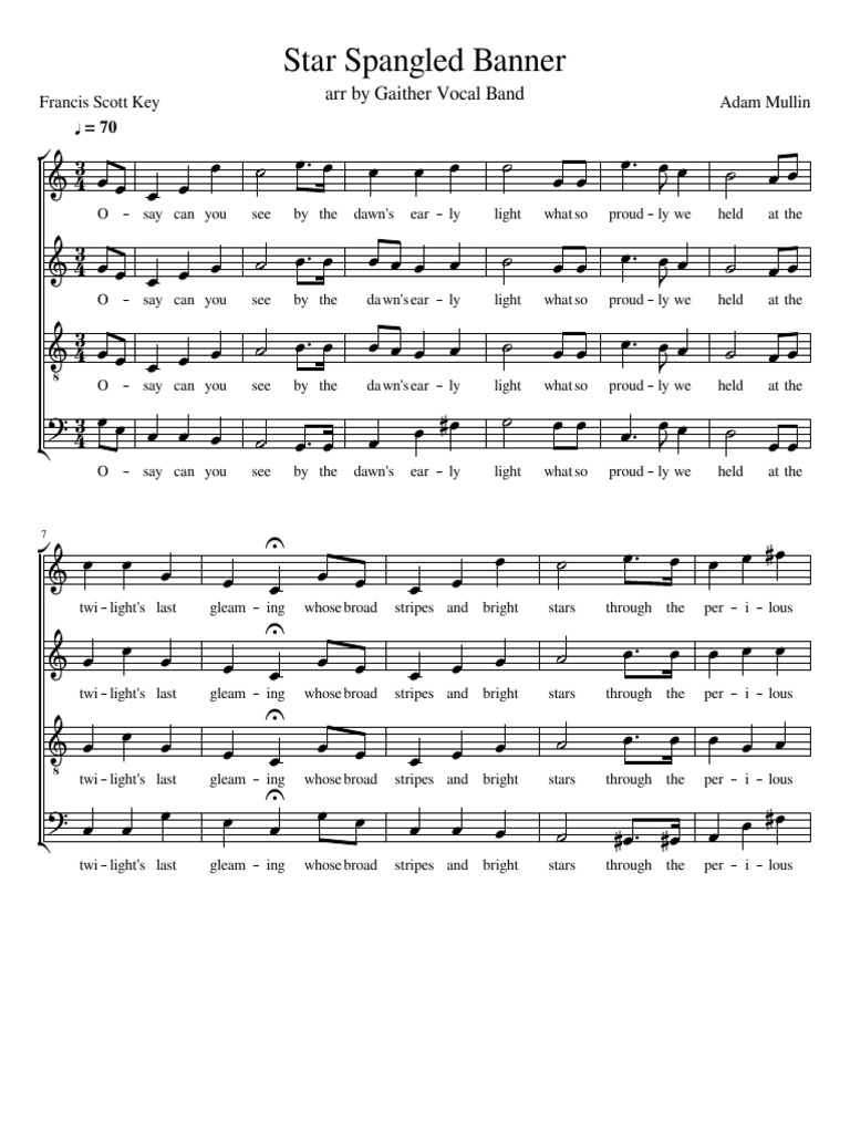 Star Spangled Banner | PDF | The Star Spangled Banner | Patriotic Songs