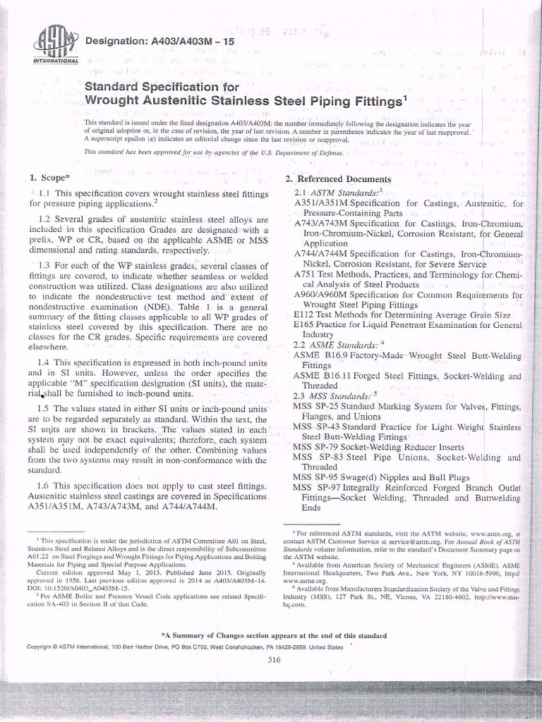 Astm A403 A403m - 15
