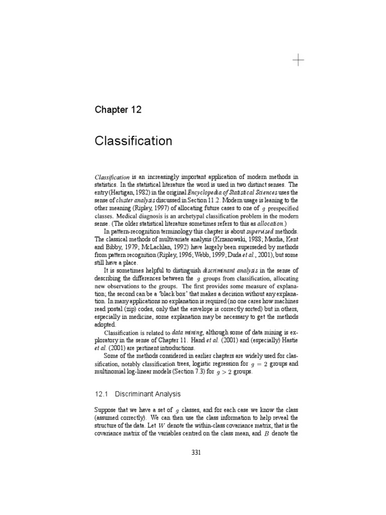 Classification: 12.1 Discriminant Analysis | PDF | Eigenvalues And Eigenvectors | Principal ...