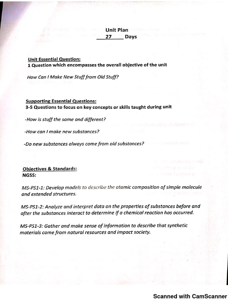 IQWST Unit Plan | PDF