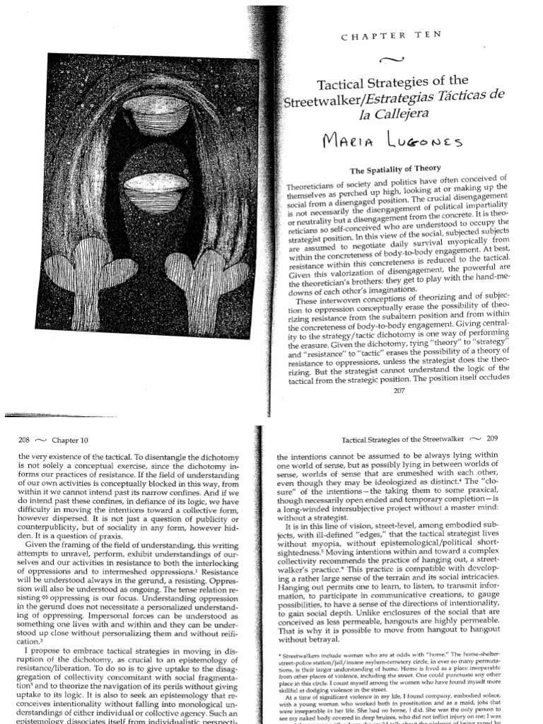 Maria Lugones Tactical Strategies of The Streetwalker | PDF
