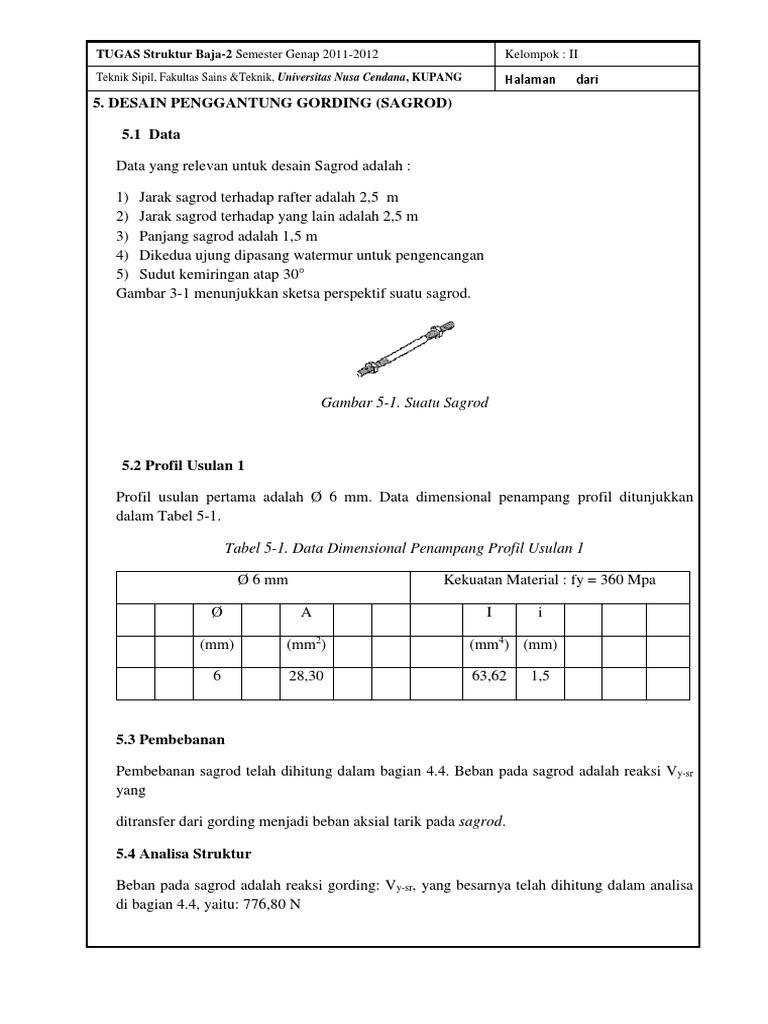 Desain dan Analisis Sagrod Baja | PDF