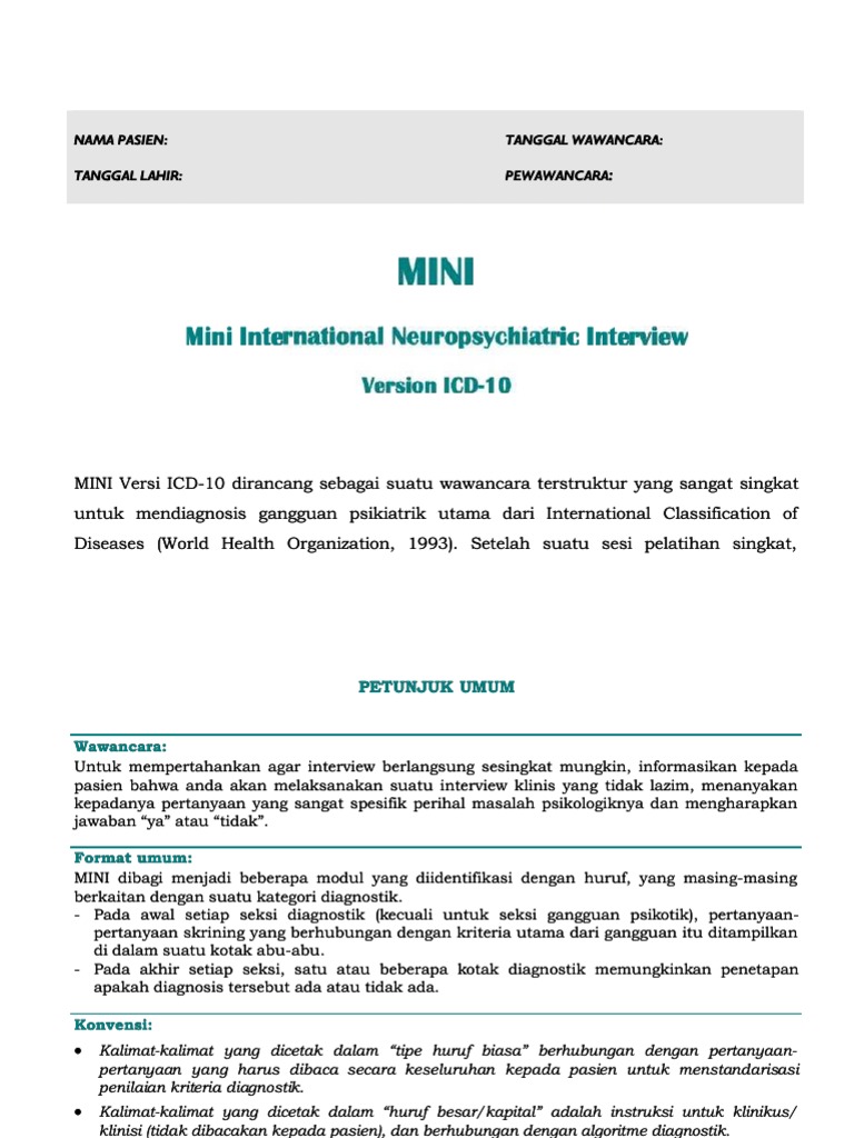 Mini Icd 10pdf | PDF | Pengembangan Diri