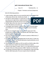 Class-7 Worksheet Perimeter and Area | PDF