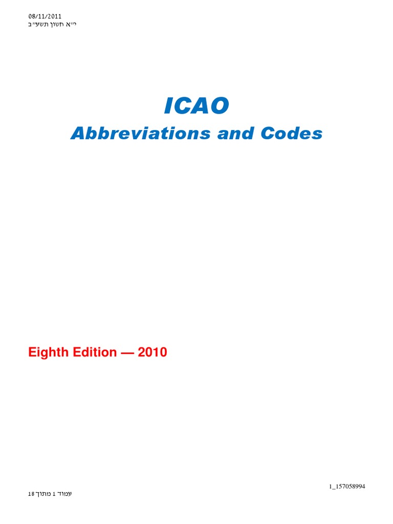 ICAO abbreviations and codes reference | PDF | Air Traffic Control ...