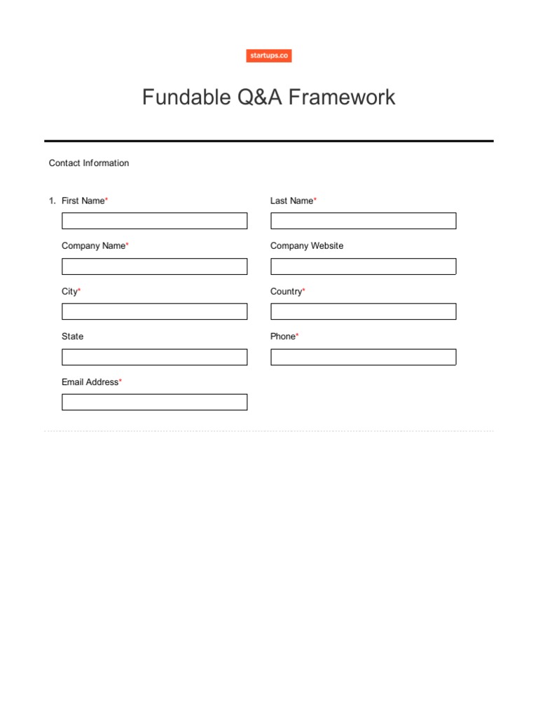 Business Fundraising Questionnaire | PDF | Competition | Valuation ...