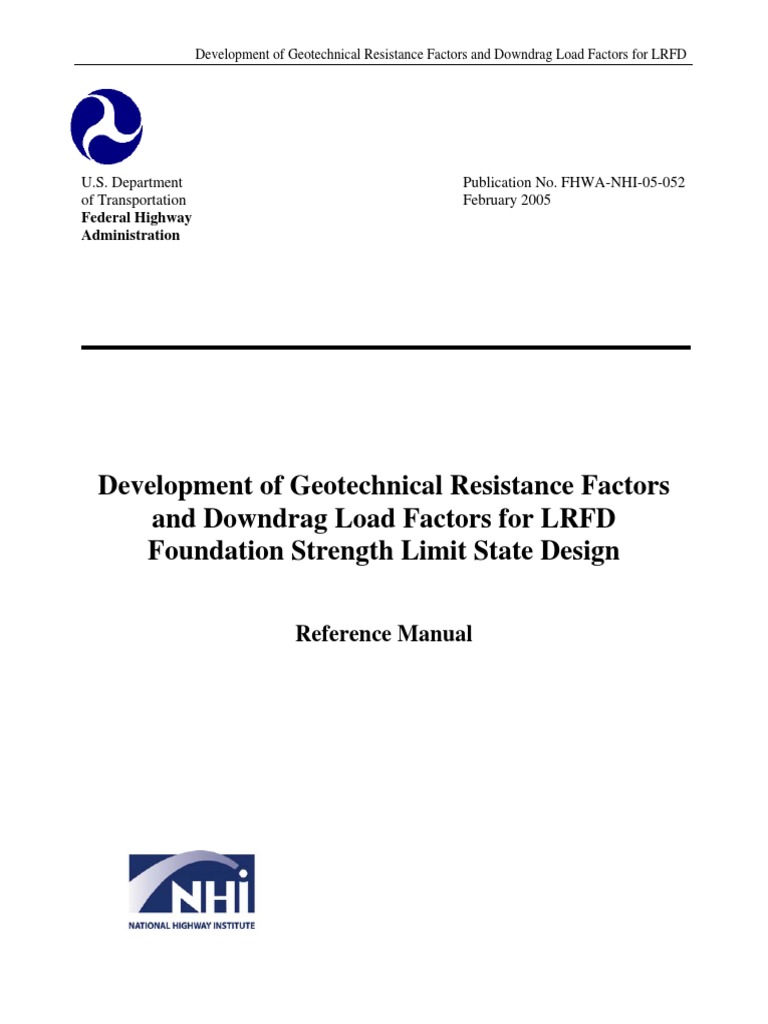Development of Geotechnical Resistance Factors PDF | PDF | Reliability ...