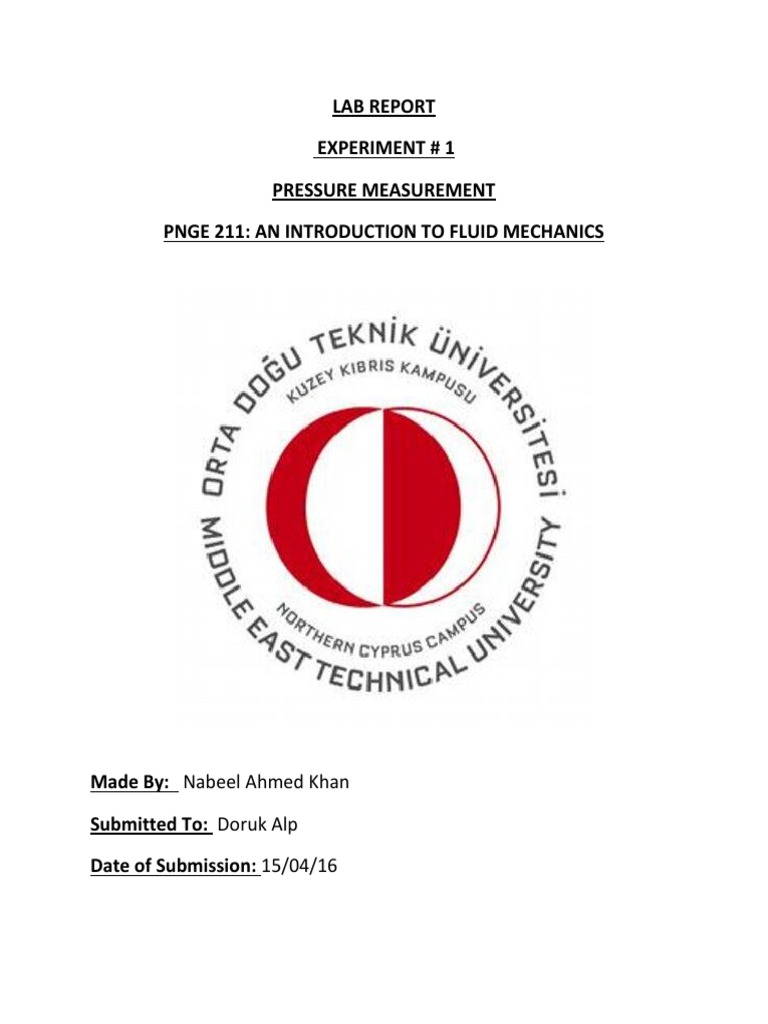Lab Report on Pressure Measurement Using Manometers | PDF | Pressure ...