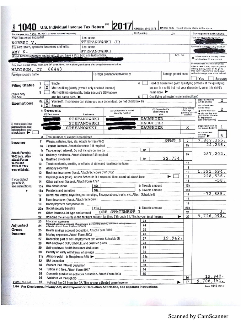 Stefanowski 2017 Tax Return | PDF