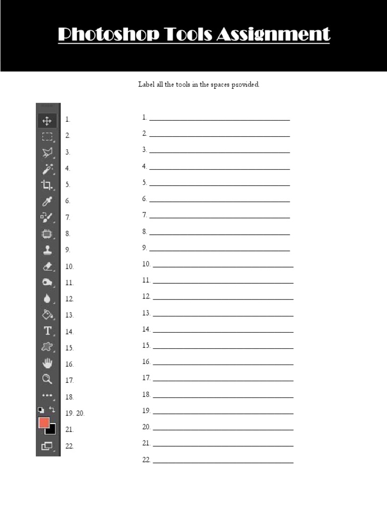 Photoshop Tools Labeling Assignment | PDF | Computers
