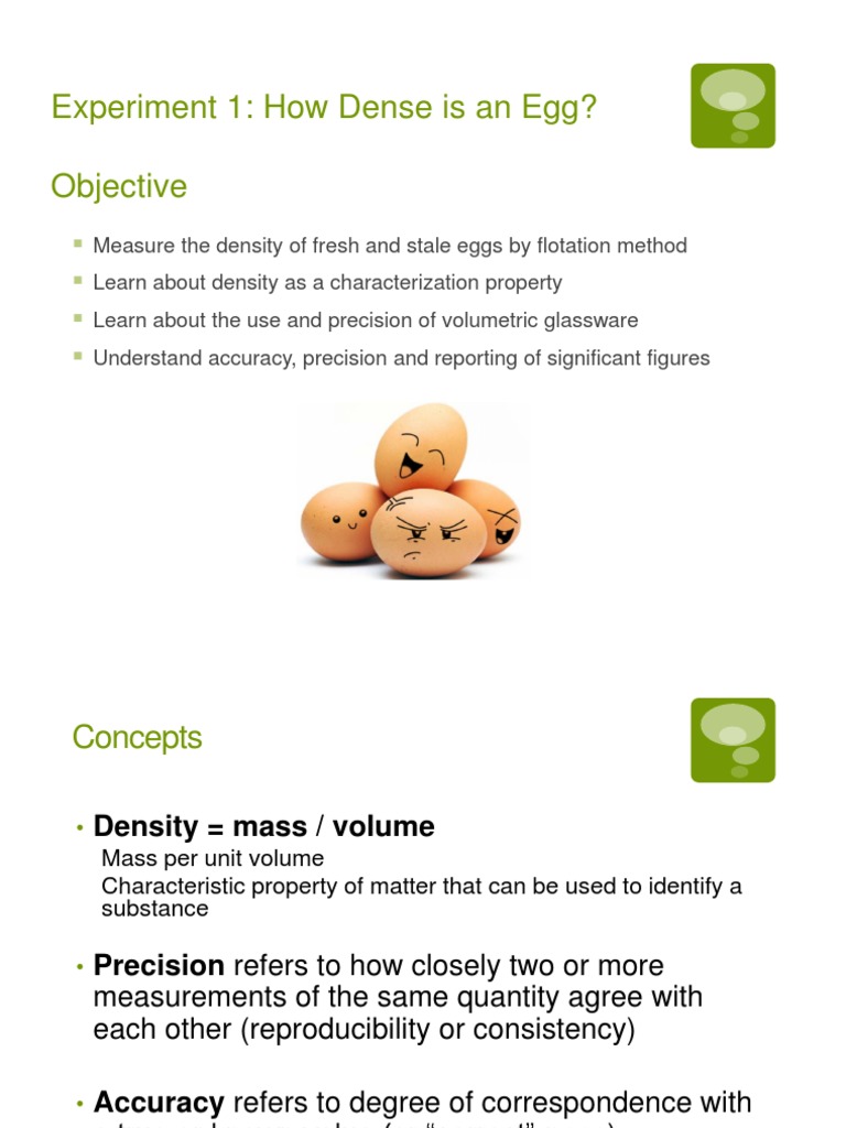 Measuring Egg Density Experiment Guide | PDF | Density | Volume
