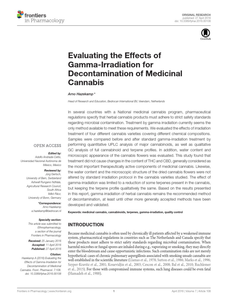 Evaluating The Effects of Gamma-Irradiation For Decontamination of ...