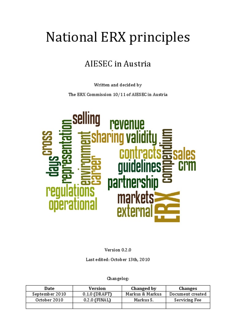 National ERX Principles 13th of October 2010 | PDF | Business