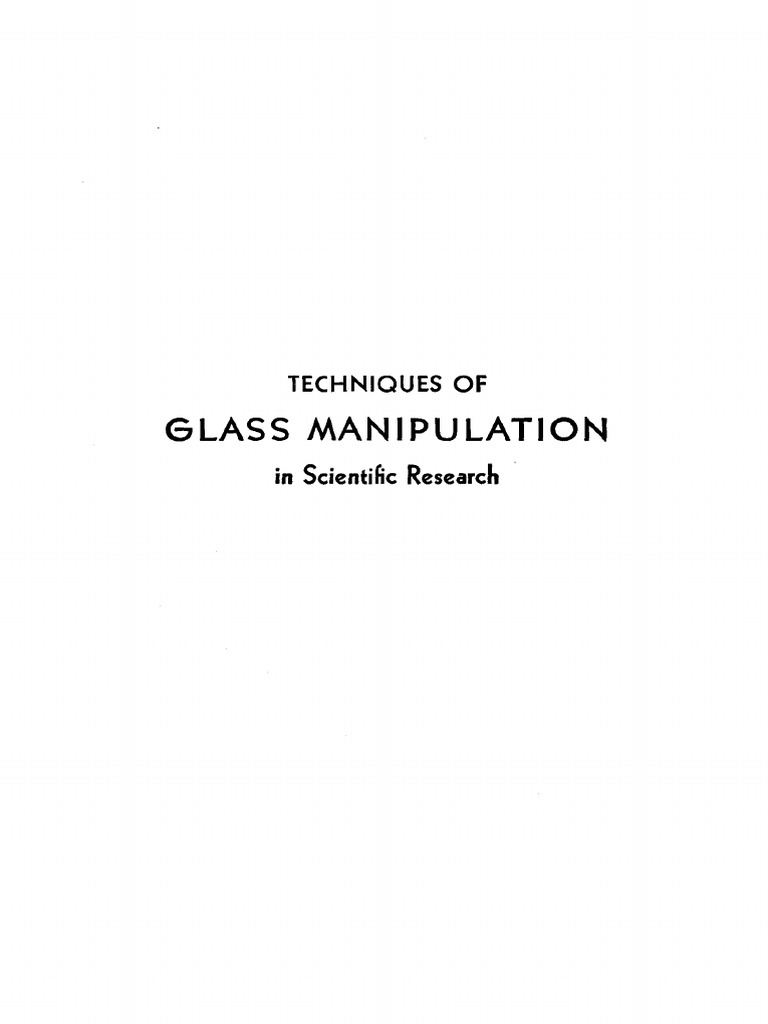 Techniques of Glass Manipulation PDF | PDF | Glasses | Thermal Expansion