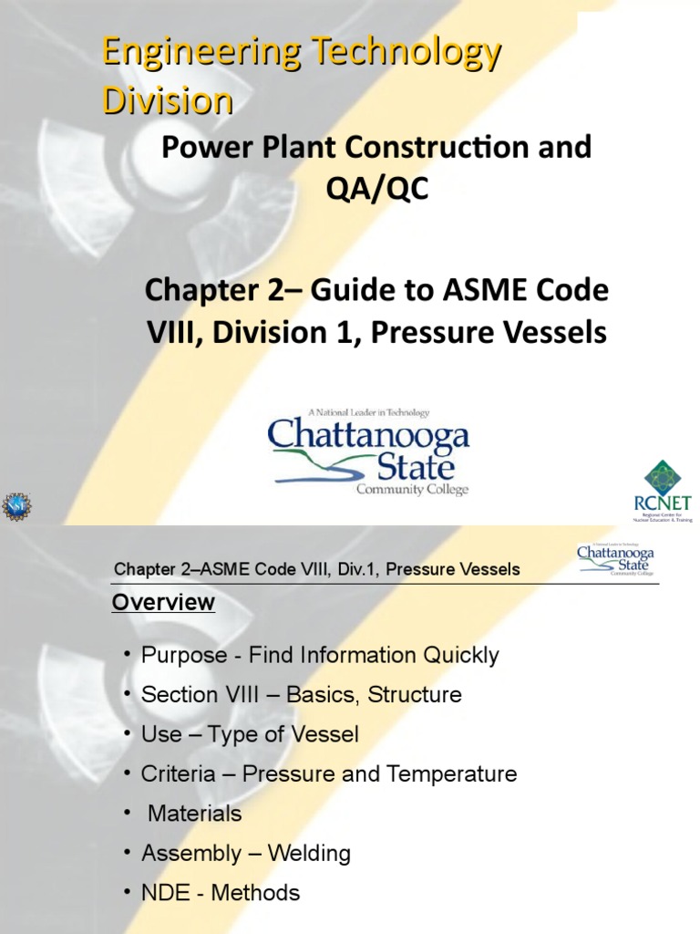 ASME Code VIII Div. 1 Overview | PDF | Energy Technology | Nuclear ...