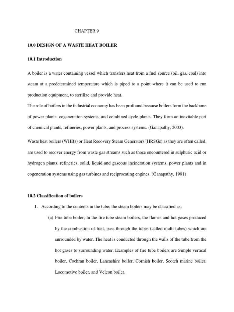 Design of A Waste Heat Boiler | PDF | Boiler | Steam