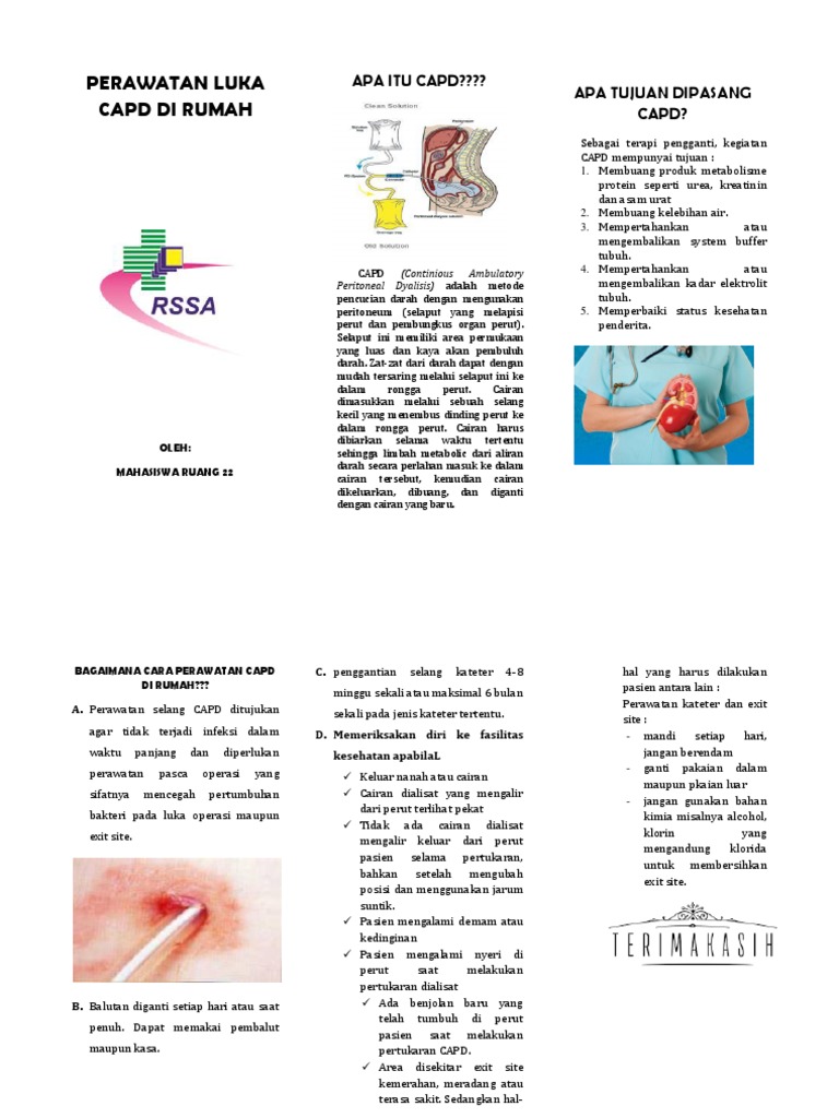 Perawatan Luka Capd Di Rumah Leaflet | PDF