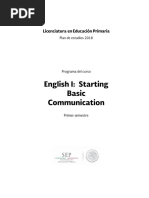 English 1 Starting Basic Communication | PDF