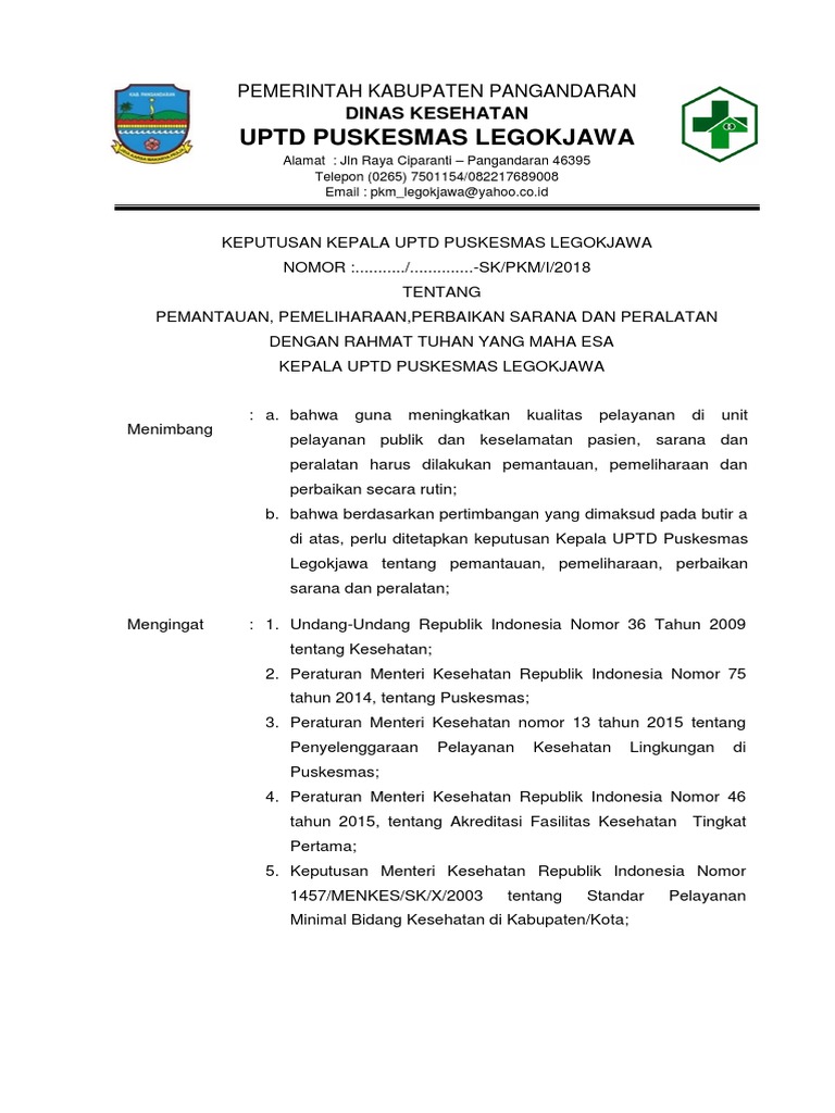 SK Pemantauan, Pemeliharaan Perbaikan Sarana Dan Peralatan | PDF