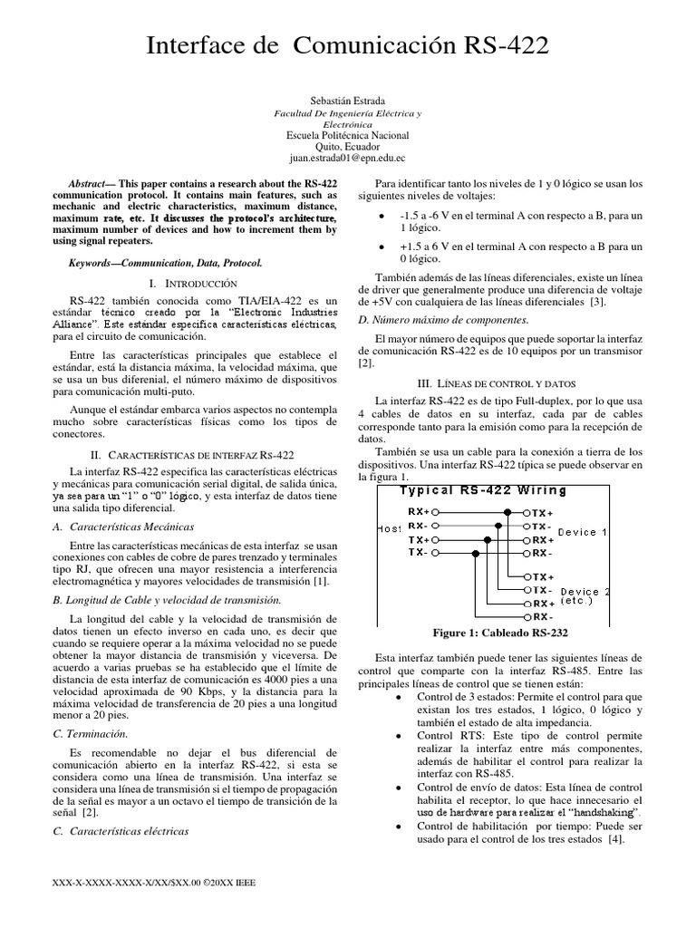 Protocolo RS-422 | PDF | Hardware de la computadora | Electrónica