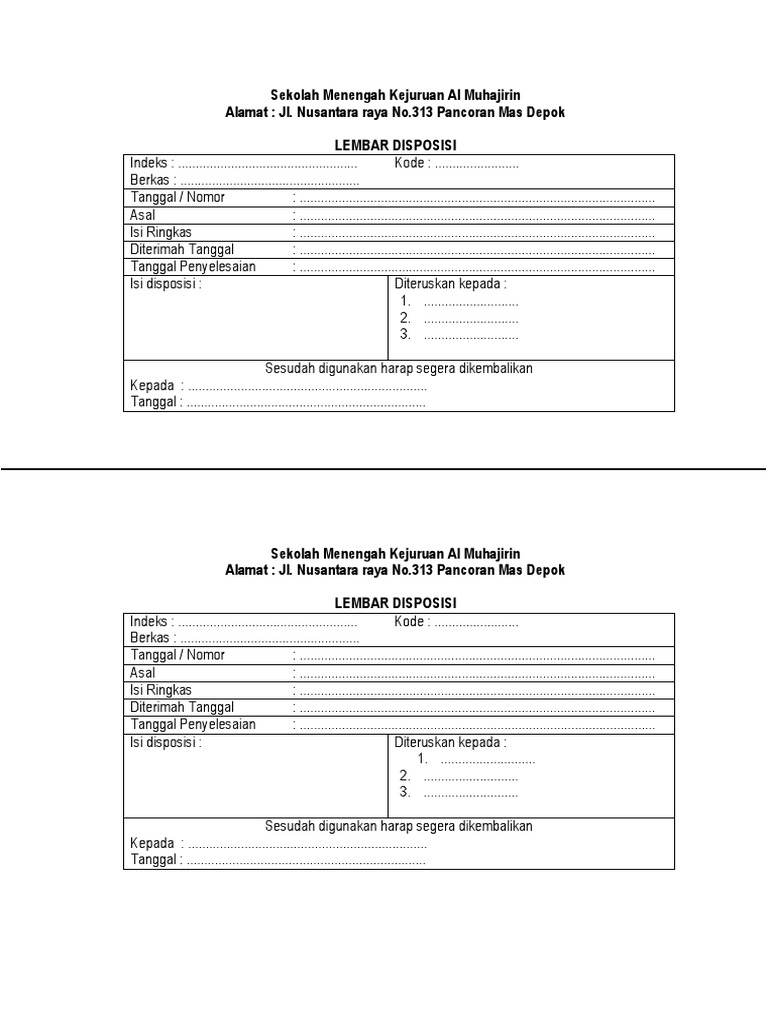 Surat Disposisi | PDF