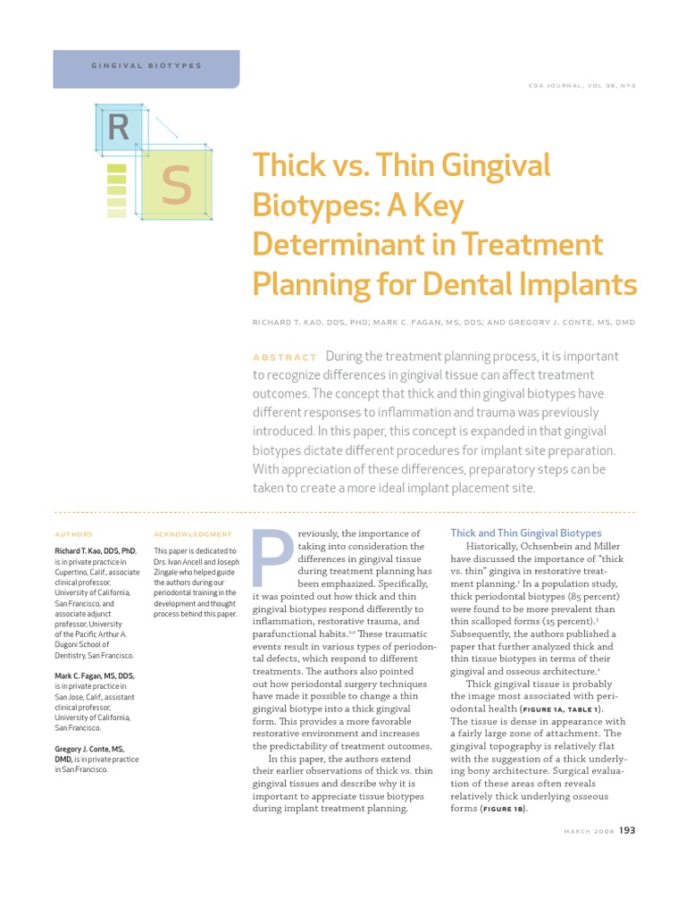 Thick vs. Thin Gingival Biotypes: A Key Determinant in Treatment ...